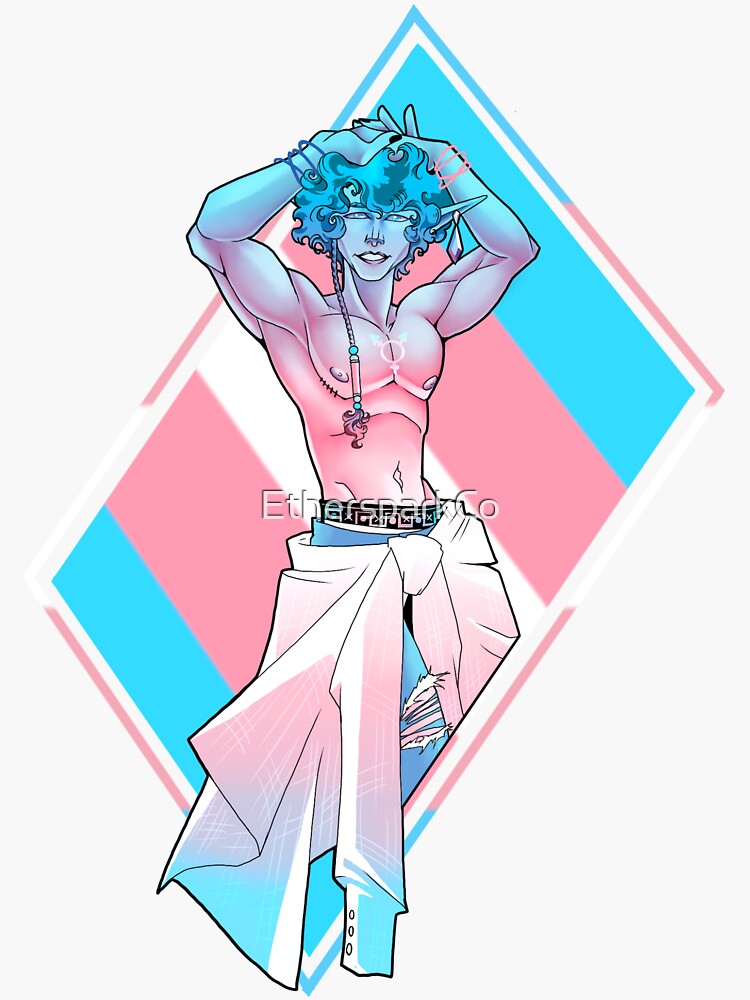 "Trans elf!" Sticker for Sale by EthersparkCo | Redbubble