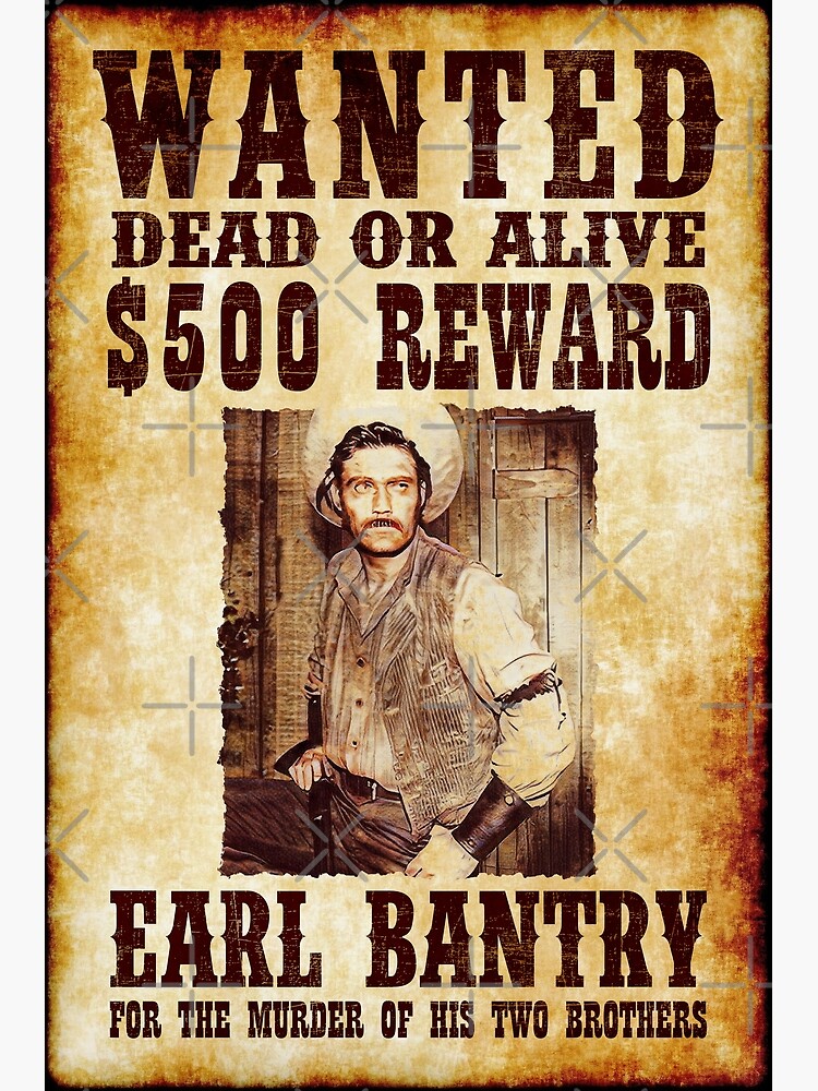 "The Rifleman Deadly Image -- Earl Bantry Wanted Poster" Poster for ...