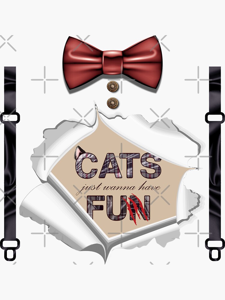 "Cats just wanna have Fun Suit" Sticker for Sale by thornofroses ...