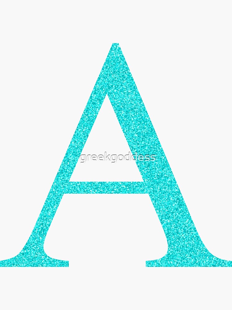 "Blue Glitter Letters Alpha A" Sticker for Sale by greekgoddess | Redbubble