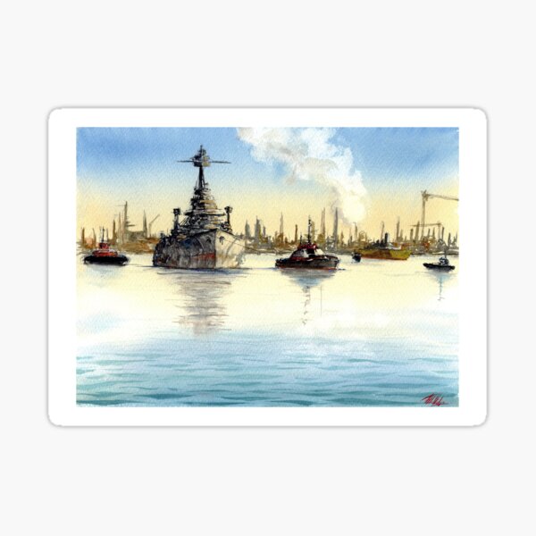 "USS Texas Off For Refit" Sticker for Sale by OnHeathAndMoor | Redbubble