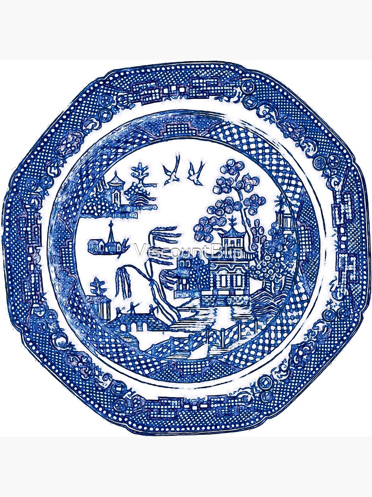 "Octagonal Willow Pattern Plate" Poster for Sale by ViscountBlip ...
