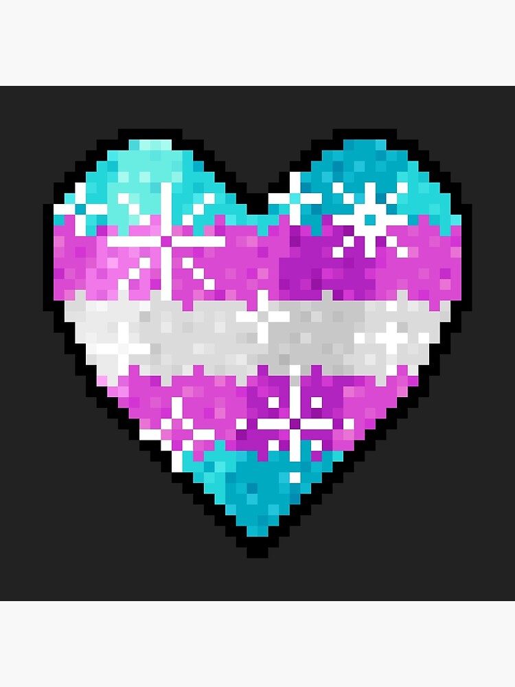 "8-Bit Pixel Transgender Flag Glitter Heart" Poster for Sale by ...