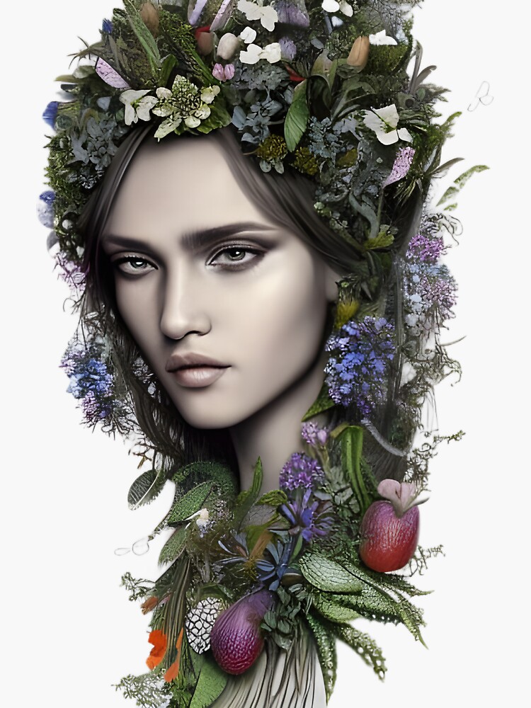 "Flora goddess of nature" Sticker for Sale by FineArtworld7 | Redbubble