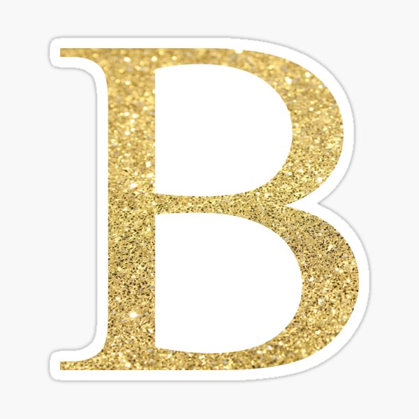 Pegatina for Sale con la obra «Letras de Gold Glitter Beta B» de ...