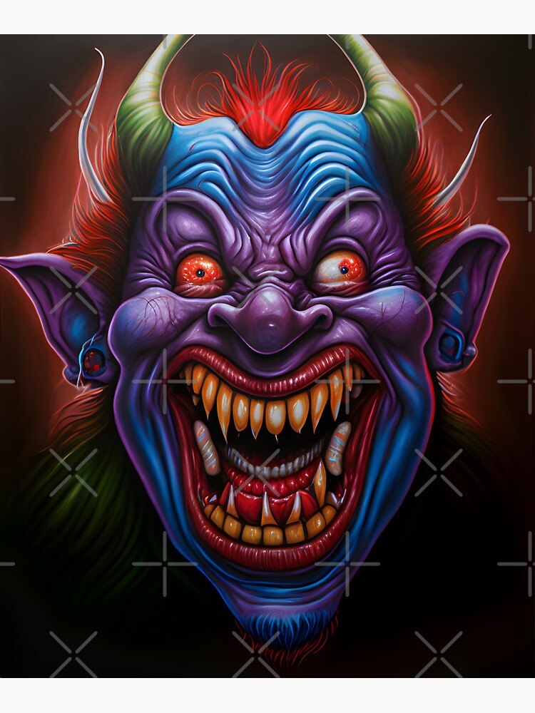 "Laughing Demon No.1" Sticker for Sale by TooplesArt | Redbubble