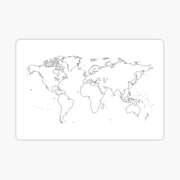 "Blank World Map" Sticker for Sale by vintsArt | Redbubble