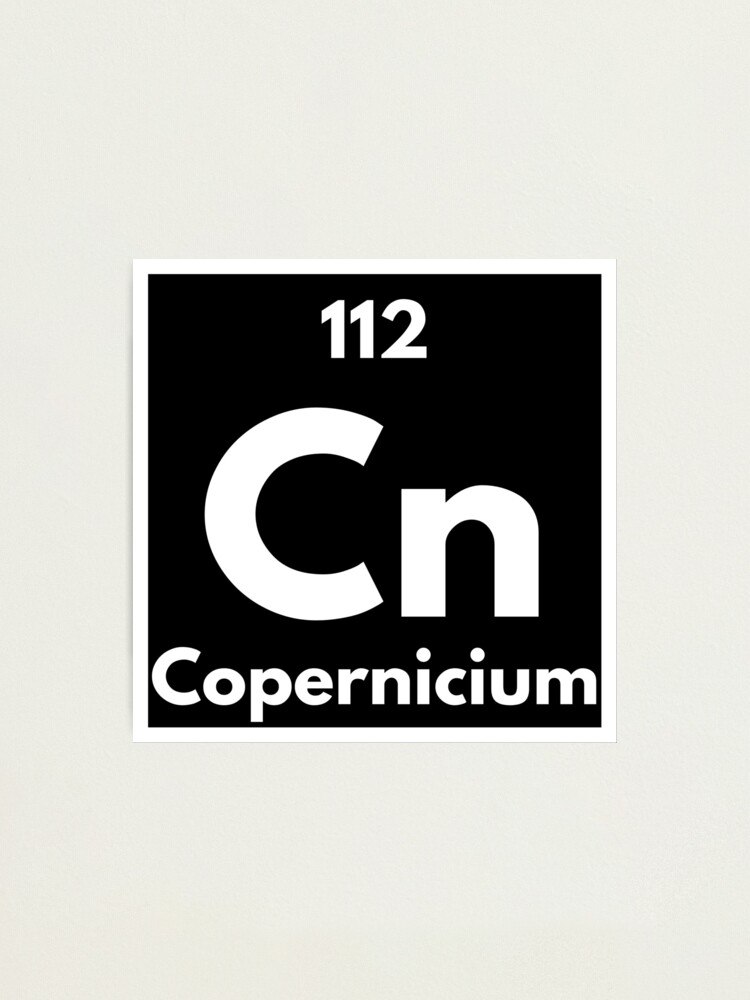 Lámina fotográfica «Número de elemento de tabla periódica 112 Cn ...