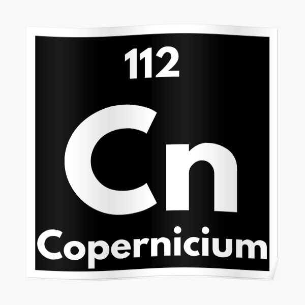 Póster «Número de elemento de tabla periódica 112 Cn Copernicium» de ...