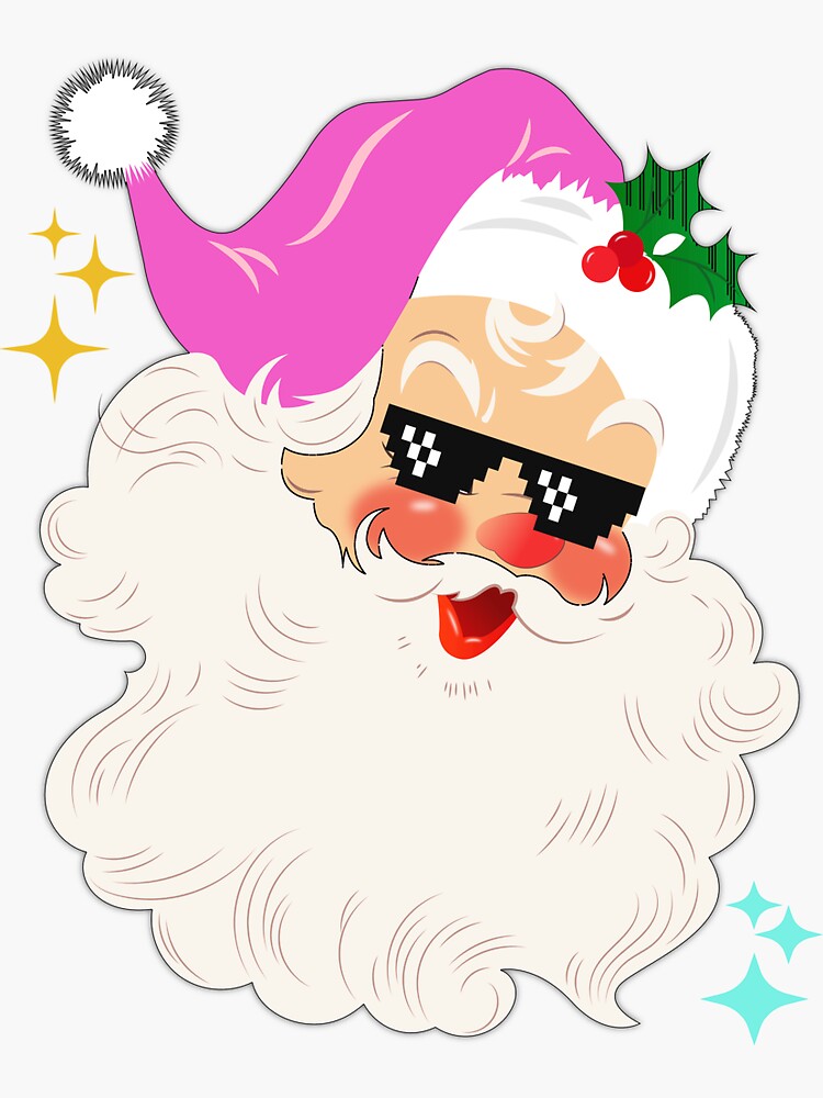 "Retro Vintage Pink Santa Claus Classic Funny Sunglasses Christmas ...