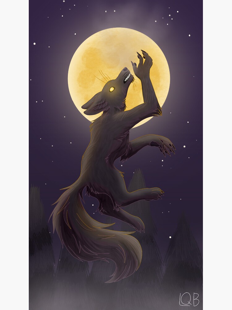 "Werewolf Moon" Sticker for Sale by lqmaple | Redbubble