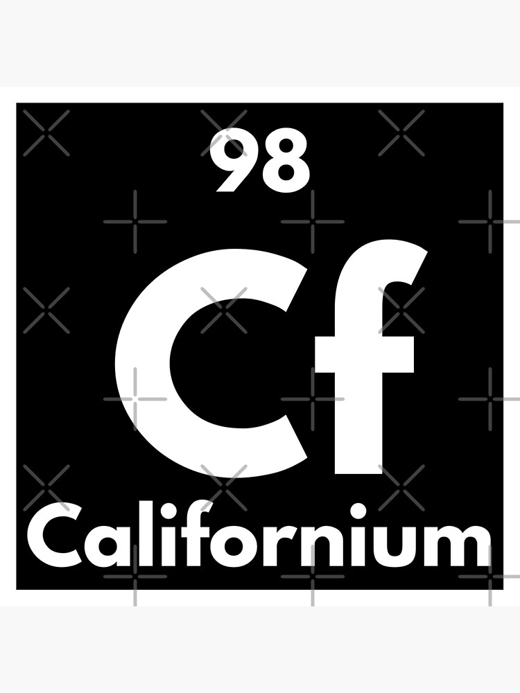 Póster «Número de elemento de tabla periódica 98 Cf Californium» de ...