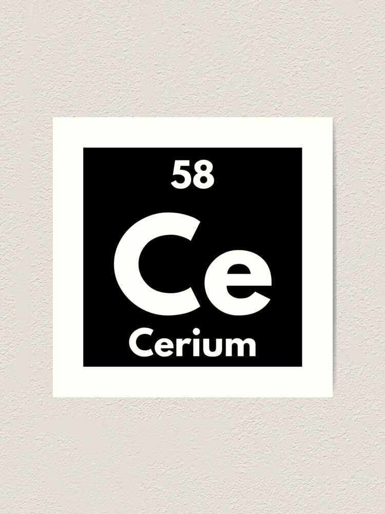 "Periodic Table element number 58 Ce Cerium" Art Print for Sale by ...