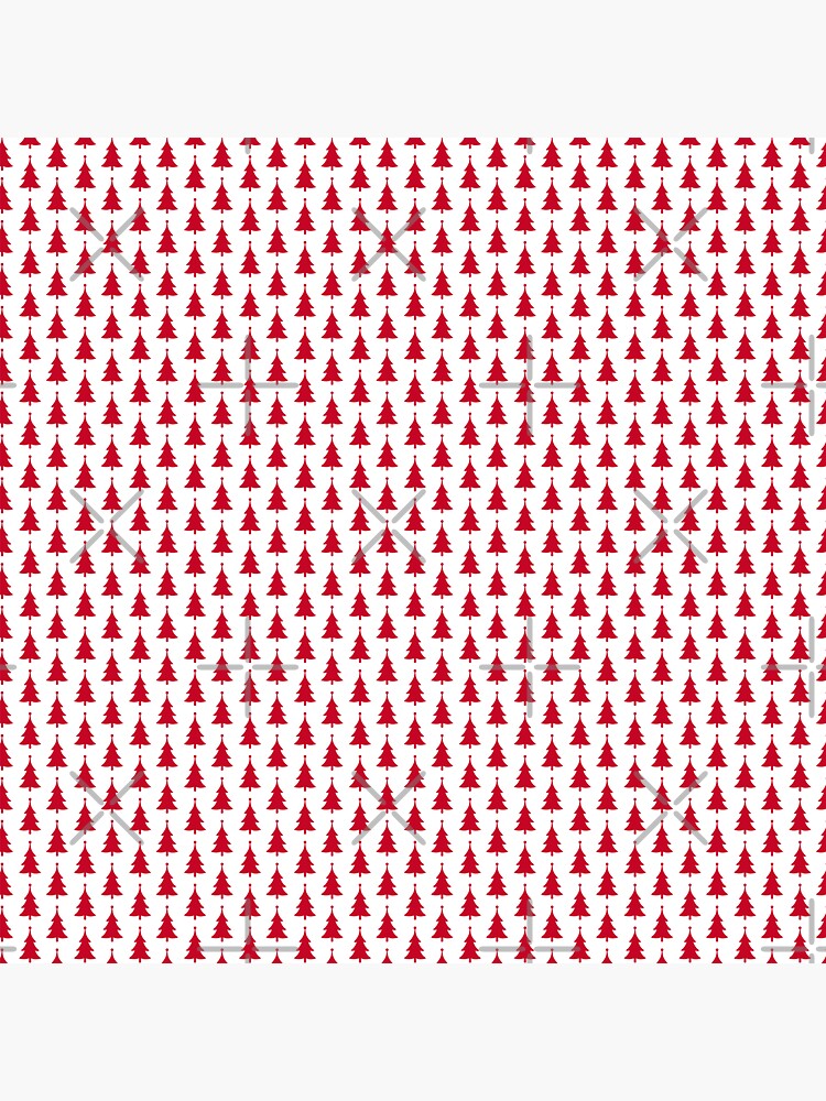 "red Christmas tree pattern / red pines on white / Christmas" Sticker ...