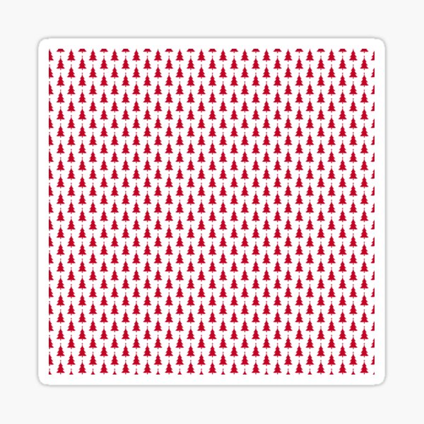 "red Christmas tree pattern / red pines on white / Christmas" Sticker ...