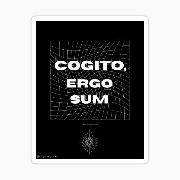 "Cogito ergo sum. Aesthetic latin quote" Sticker for Sale by ...