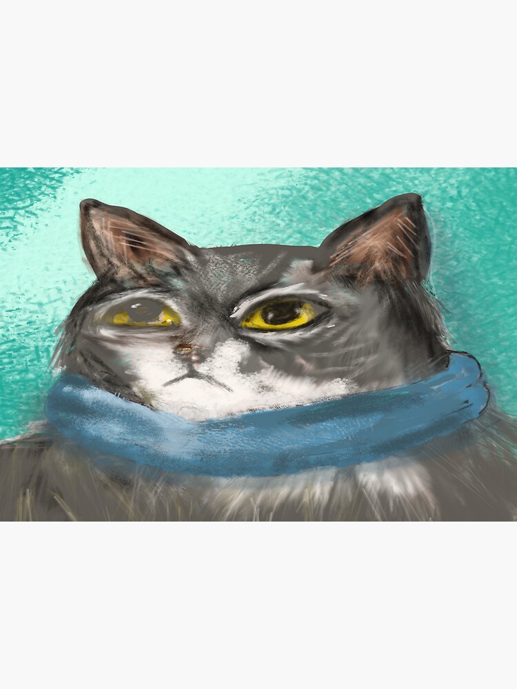 "Chilly Looking Cat" Sticker for Sale by LisWilliams | Redbubble