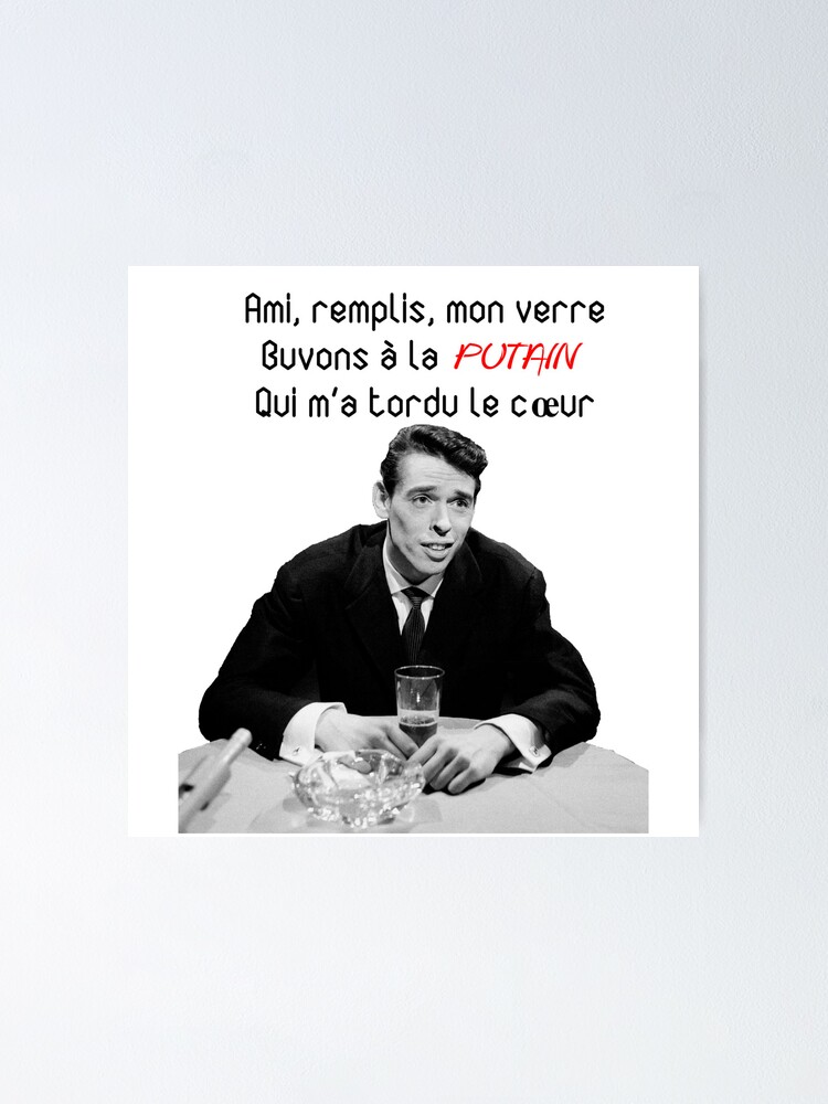 "Jacques Brel L'ivrogne" Poster for Sale by umutozturk | Redbubble