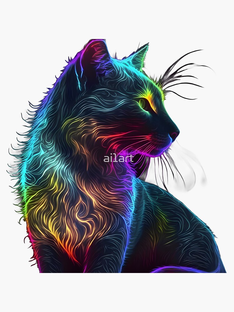 "Majestic magic cat," Sticker for Sale by ai1art | Redbubble