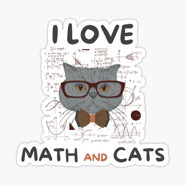 "I Love Math And Cats" Sticker for Sale by LAASTORE | Redbubble