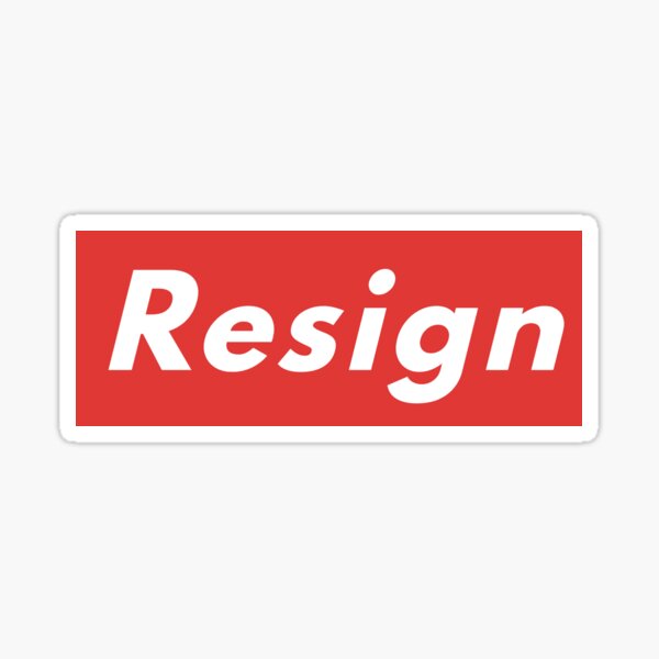 "Word Art: Resign" Sticker for Sale by happymeld | Redbubble