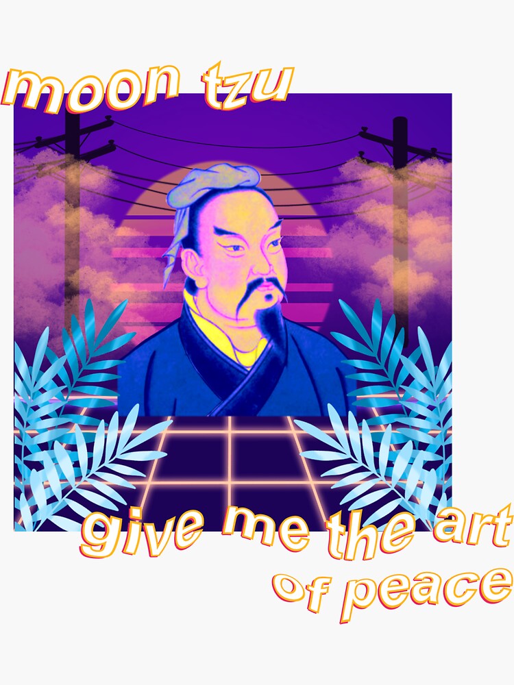 "Vaporwave Sun Tzu — The Vaporwave Philosophers" Sticker for Sale by ...