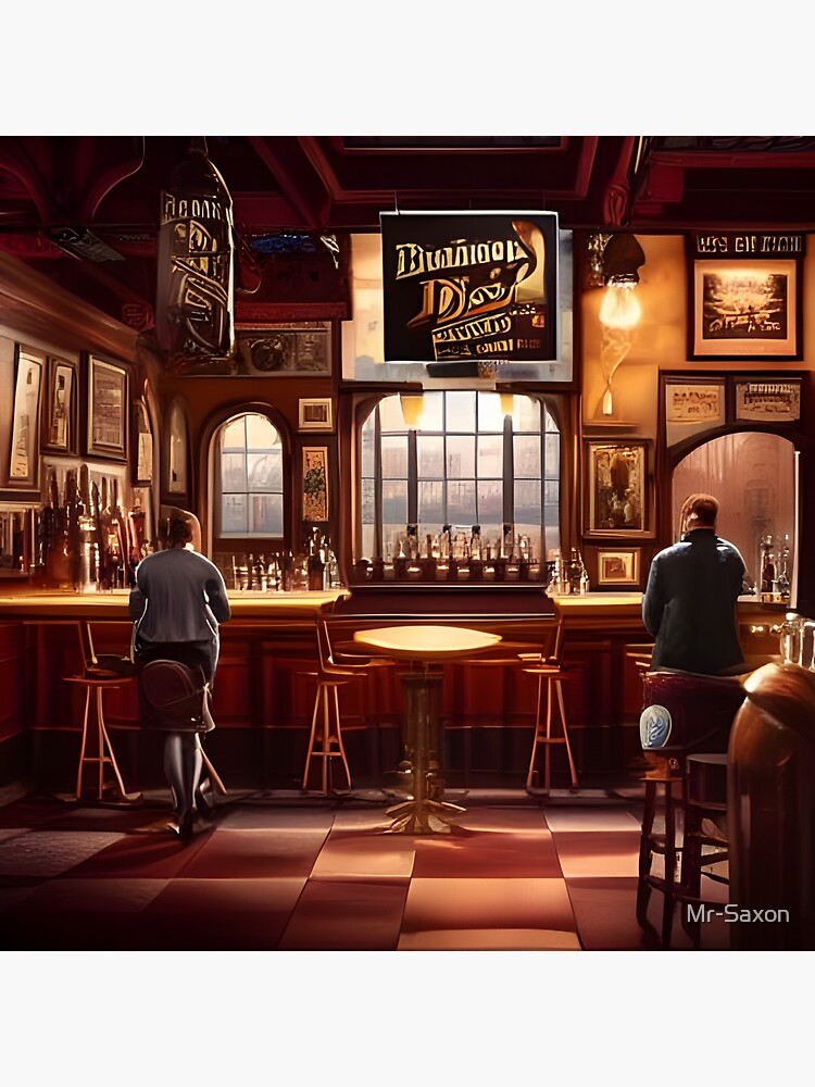 "Checkerboard Floor Bar " Sticker for Sale by Mr-Saxon | Redbubble