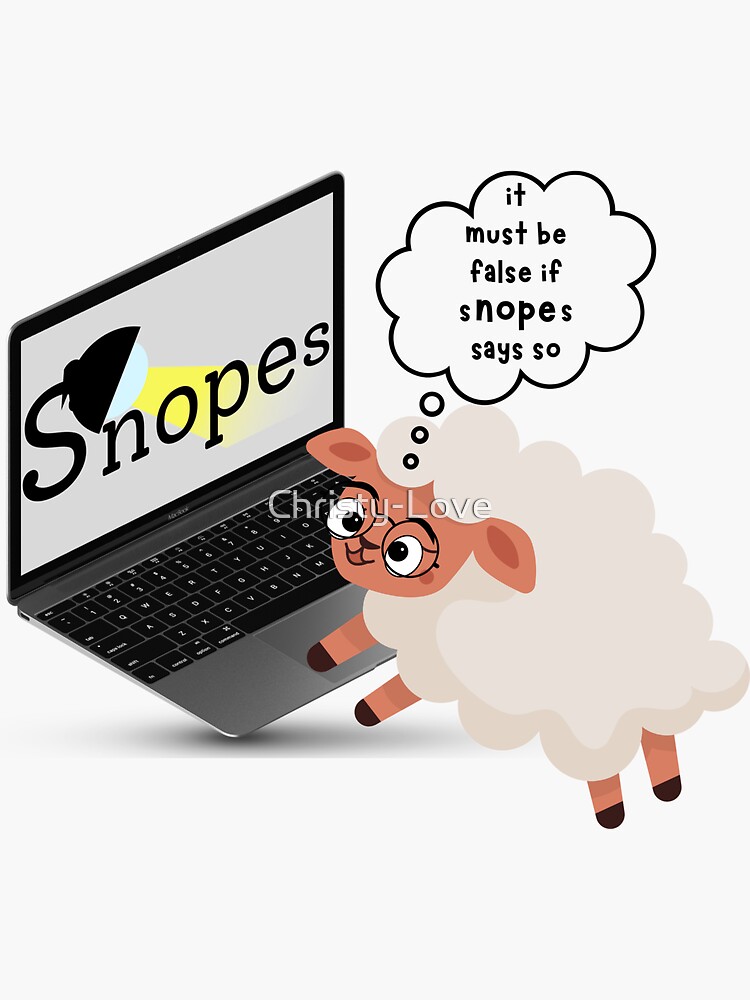 "Snopes Sheep" Sticker for Sale by Christy-Love | Redbubble