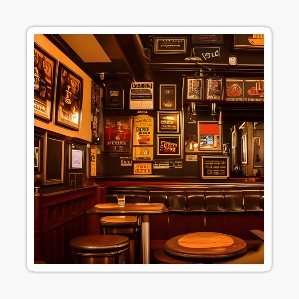 "Retro Bar" Sticker for Sale by Mr-Saxon | Redbubble