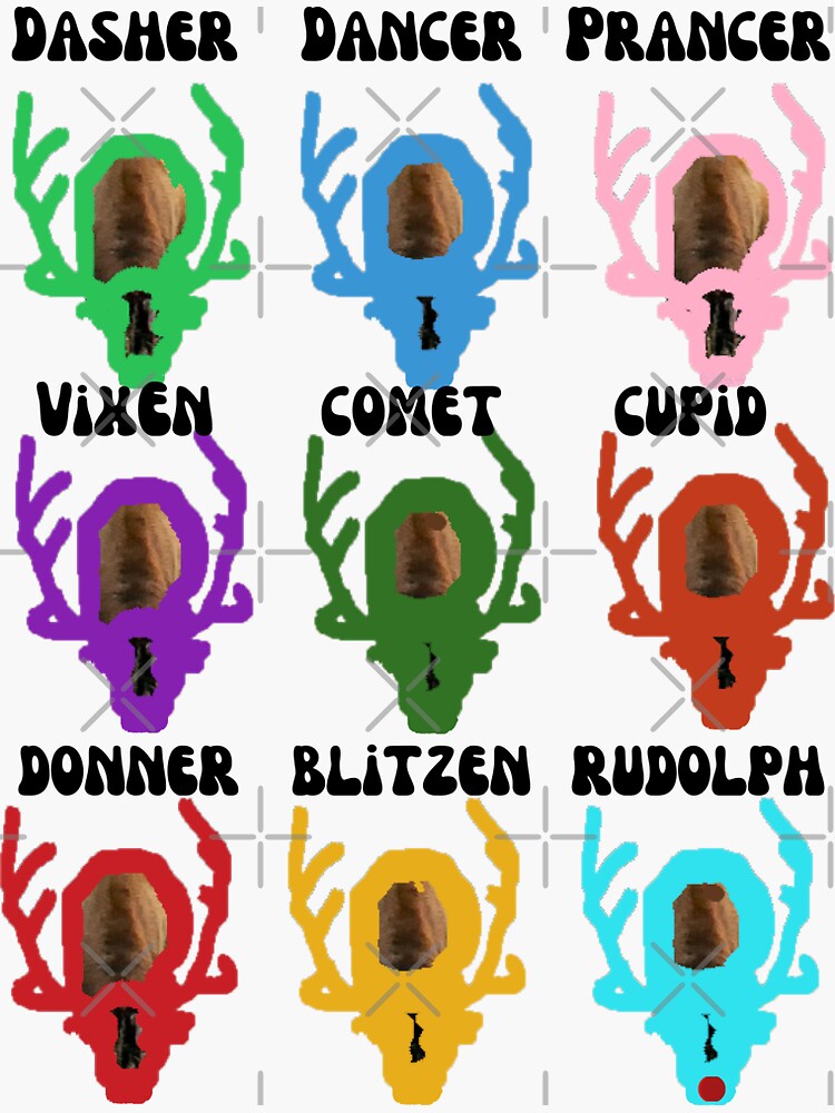 "Reindeer Team: Dasher, Dancer, Prancer, Vixen, Comet, Cupid, Donner ...
