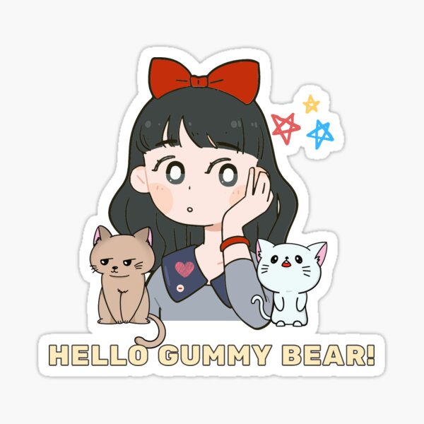 "Hello Gummy Bear!" Sticker for Sale by littlevelvets | Redbubble