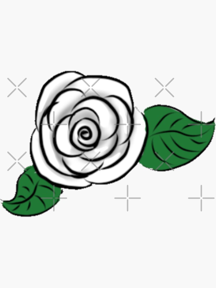 "White Rose Cartoon" Sticker for Sale by ParryCrybaby10 | Redbubble