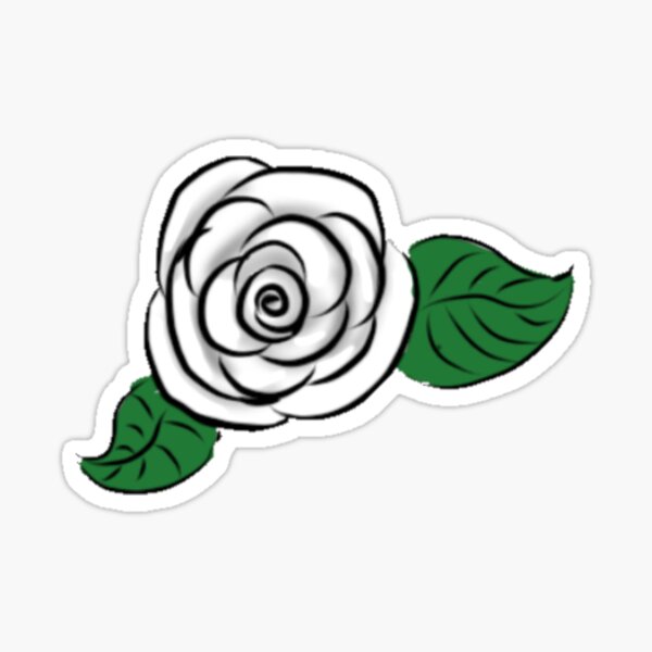 "White Rose Cartoon" Sticker for Sale by ParryCrybaby10 | Redbubble