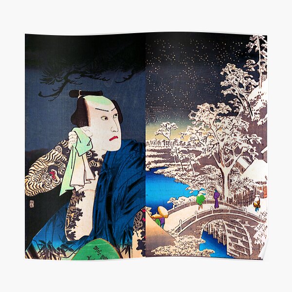 "Bandit Hero and Tokyo Winter | Japanese Edo Design" Poster for Sale by ...