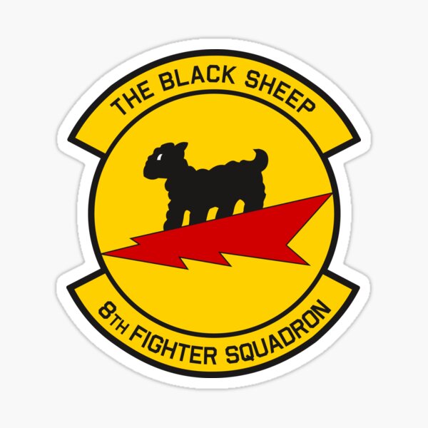 Pegatina «USAF - 8th Fighter Squadron The Black Sheep - Estilo limpio ...
