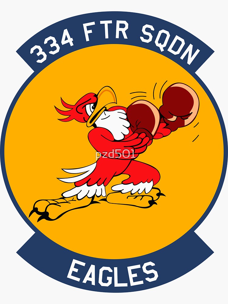 "USAF - 334th FTR Squadron Eagle Squadron - Tagged Clean Style" Sticker ...