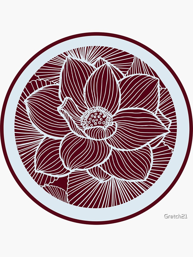 "Fower Line Art 2 - Scarlet" Sticker for Sale by Gretch21 | Redbubble