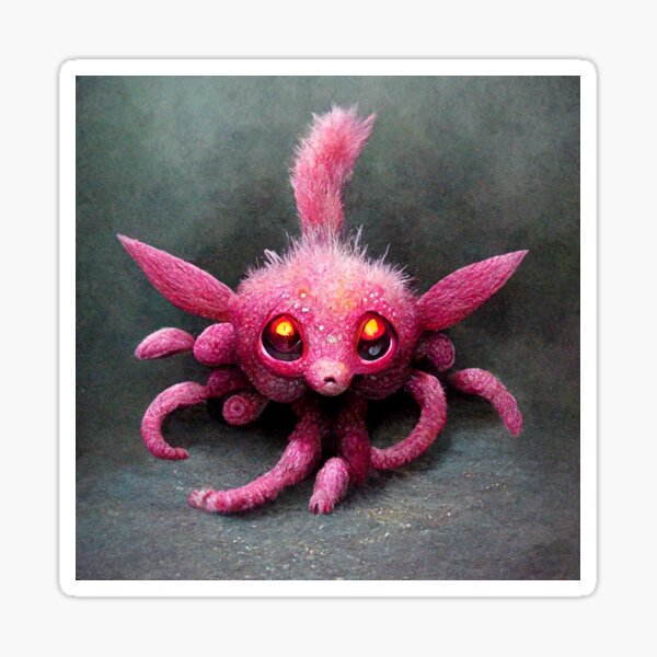 "Mook Took The Pink Goblin Octopuss - Fantasy Creature Design" Sticker ...