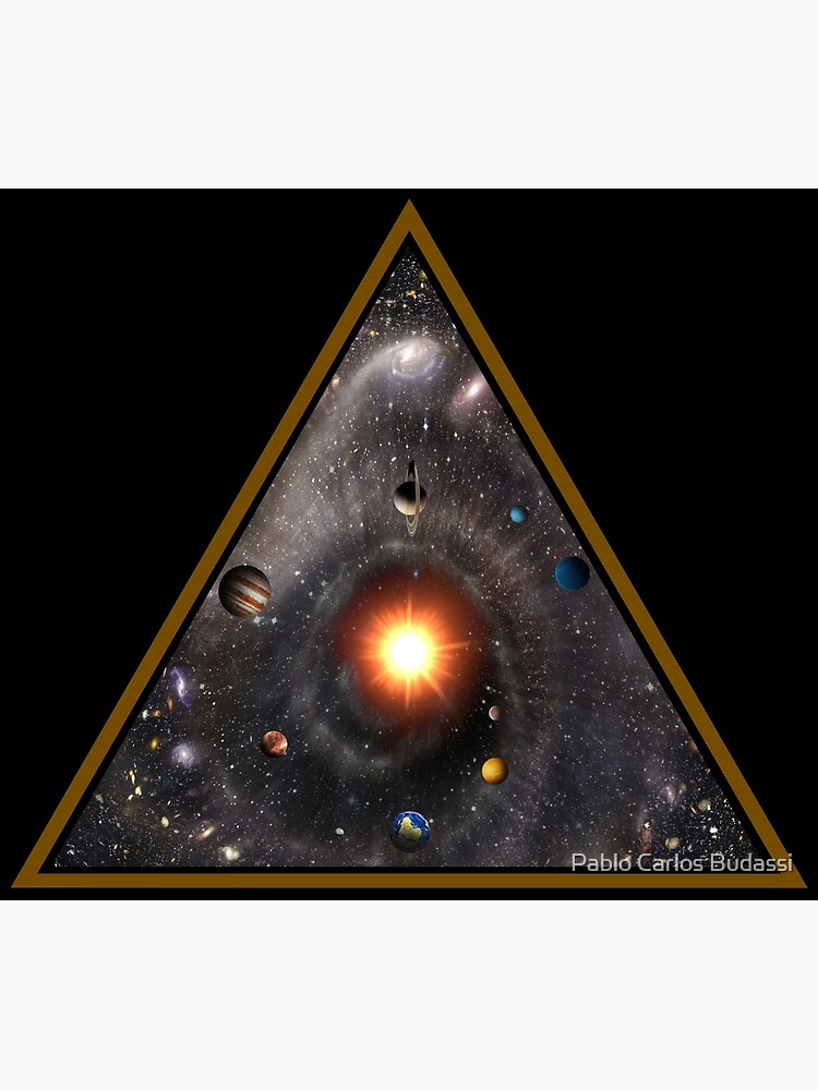 "Solar System & Galaxy Triangle (gold borders)" Poster for Sale by pablocbudassi | Redbubble