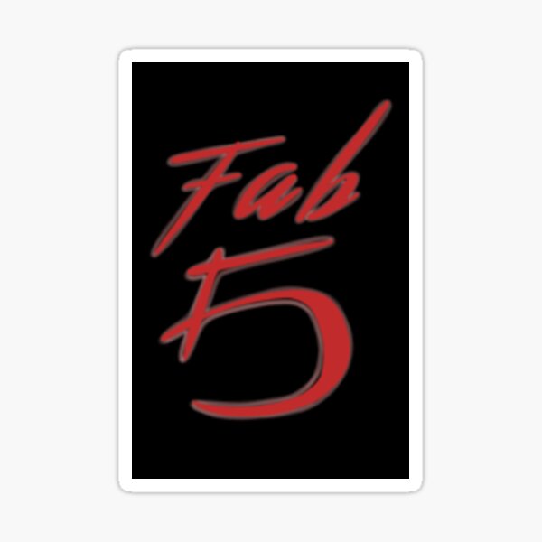 "Fab Five Logo" Sticker for Sale by iheartbofa | Redbubble