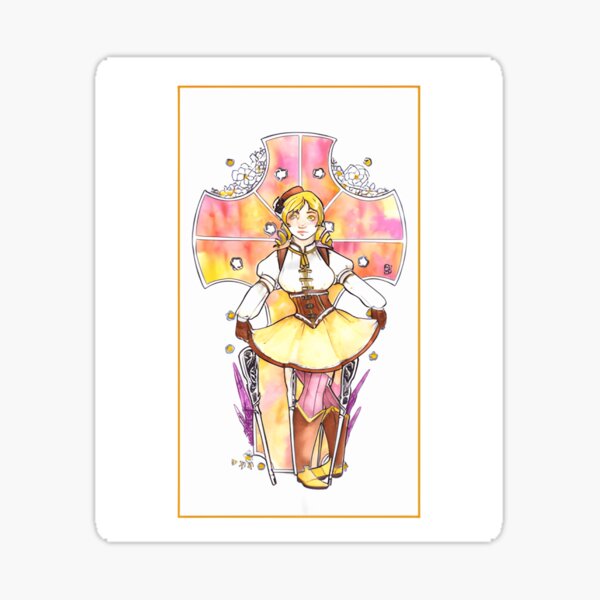 "Mami Tomoe chibi with flower" Sticker for Sale by ArnulfBar | Redbubble