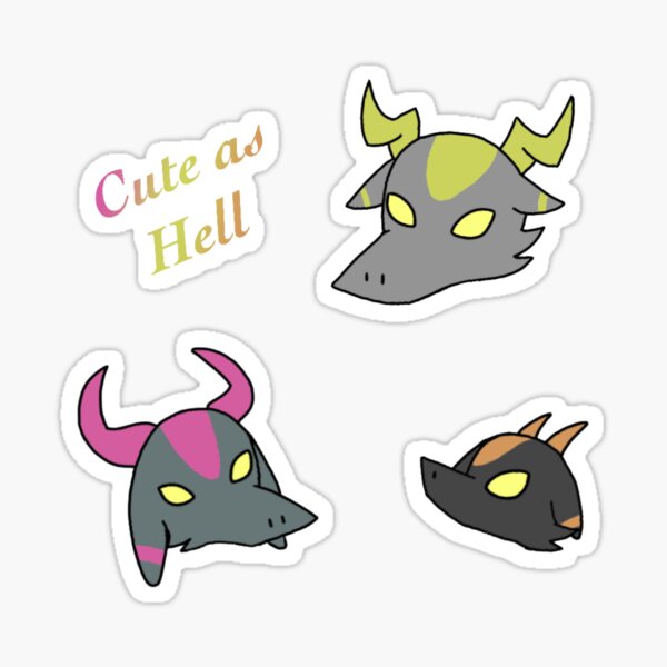 Cute as Hell” Goat Heads" Sticker for Sale by Fan-Hand20 | Redbubble