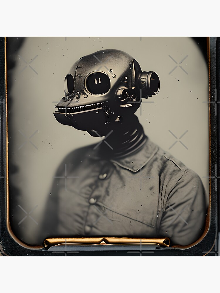 "Frog Faced Robot Tintype" Sticker for Sale by ZenEverAI | Redbubble