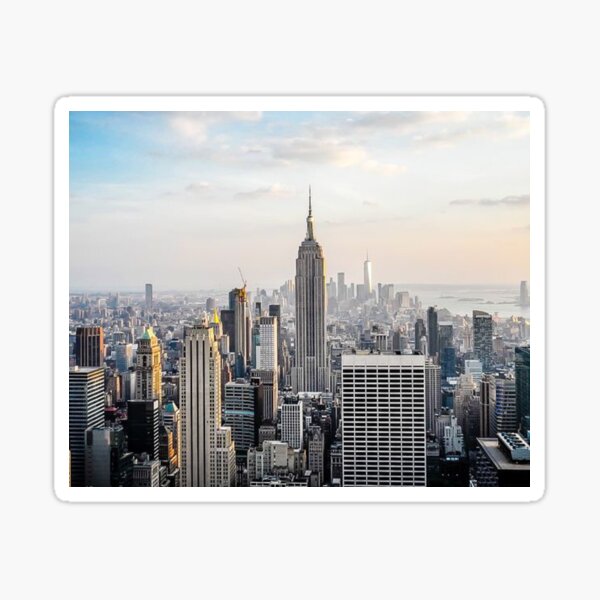"Complete View of the city with skyscraper buildings" Sticker for Sale ...