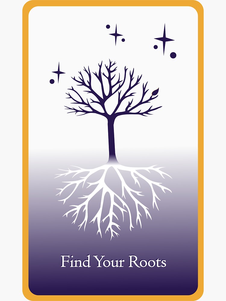 "Tarot Card Find Your Roots" Sticker for Sale by LoranaDesign | Redbubble