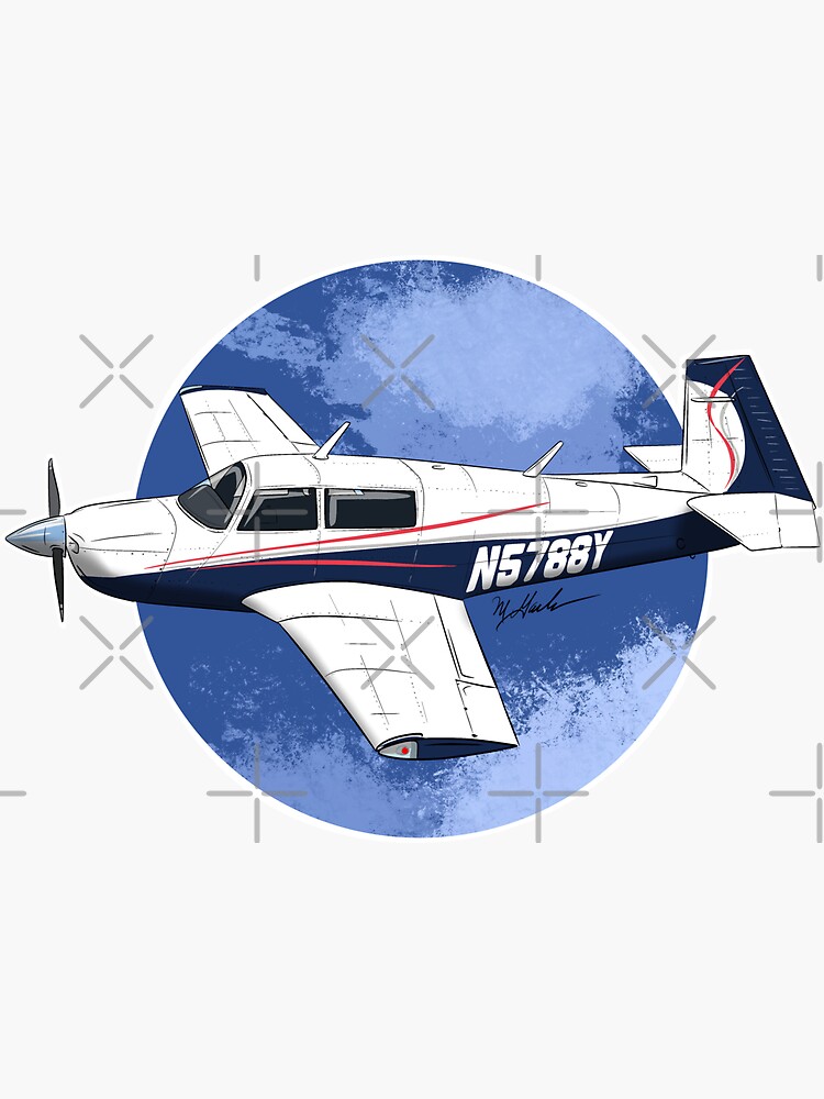 "Mooney M20 N5788Y" Sticker for Sale by Michael Garber | Redbubble