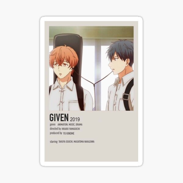 "Given Minimalist Anime" Sticker for Sale by AttendAnte | Redbubble