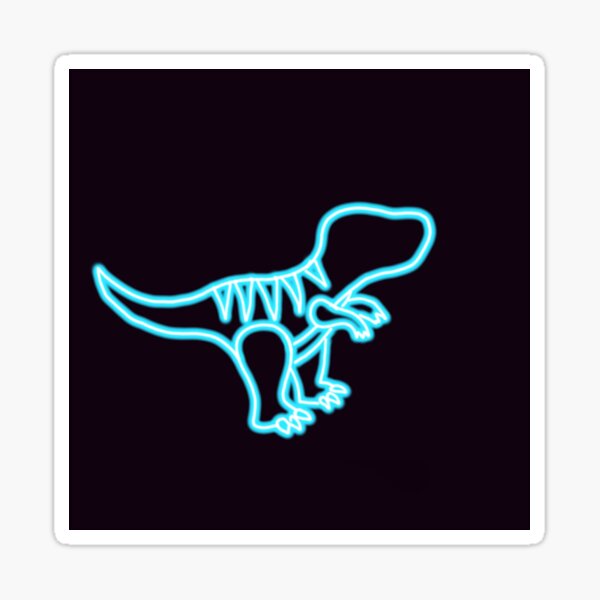 "Dino Neon Blue" Sticker for Sale by Gummy-Piu | Redbubble
