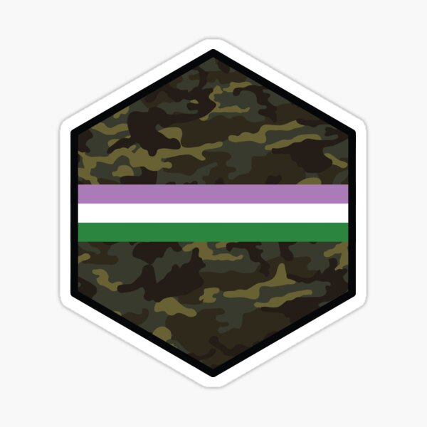 "Camo Genderqueer Pride" Sticker for Sale by Zillberry | Redbubble