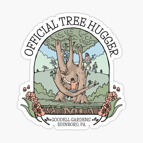 "Official Tree Hugger Goodell Gardens" Sticker for Sale by ...